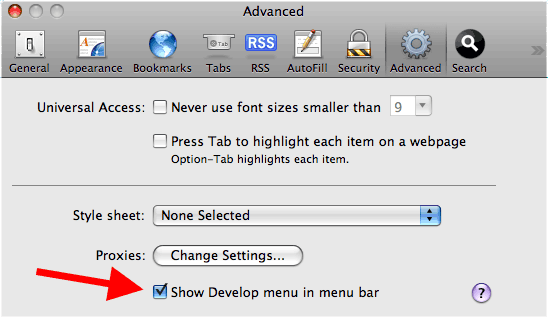 Mac Os X Developer Toolbar In Safari John Geek Nz